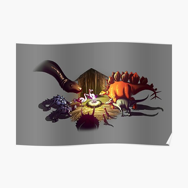 "Dinosaur Nativity Scene" Poster by aimeecozza | Redbubble