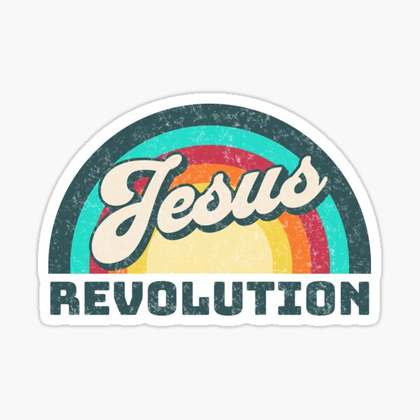 "Jesus Revolution Vintage Rainbow" Sticker for Sale by miyagifactory ...