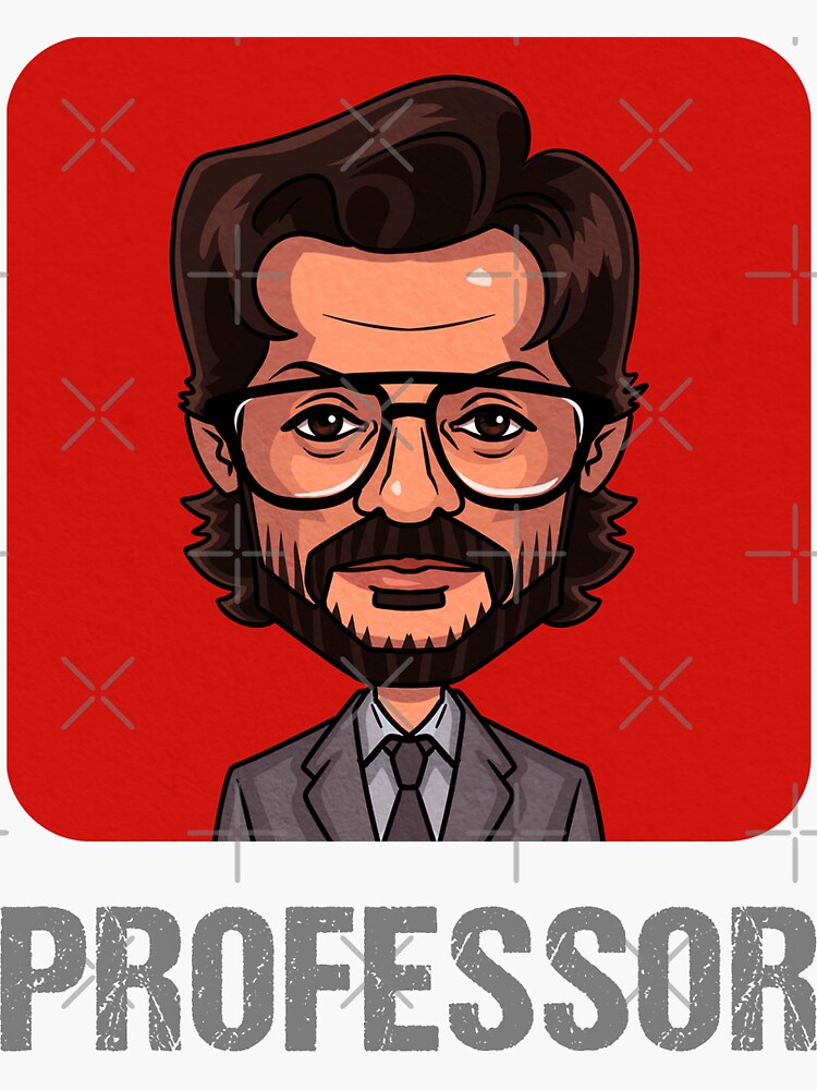 "Money Heist Characters - the Professor" Sticker for Sale by Inkt ...