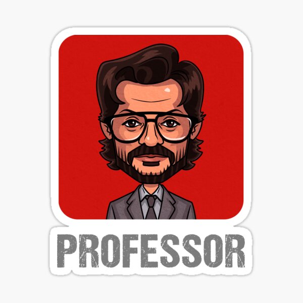 "Money Heist Characters - the Professor" Sticker for Sale by Inkt ...