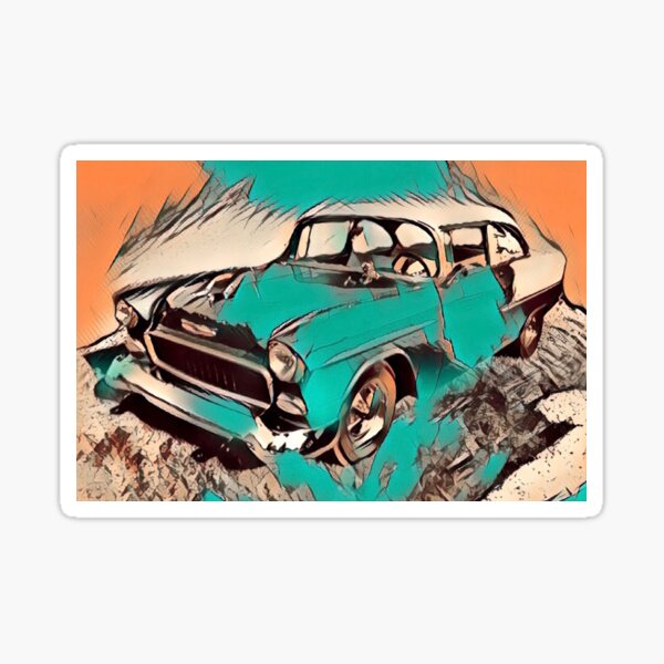 "Blue Vintage Chevy" Sticker for Sale by stewstudio | Redbubble