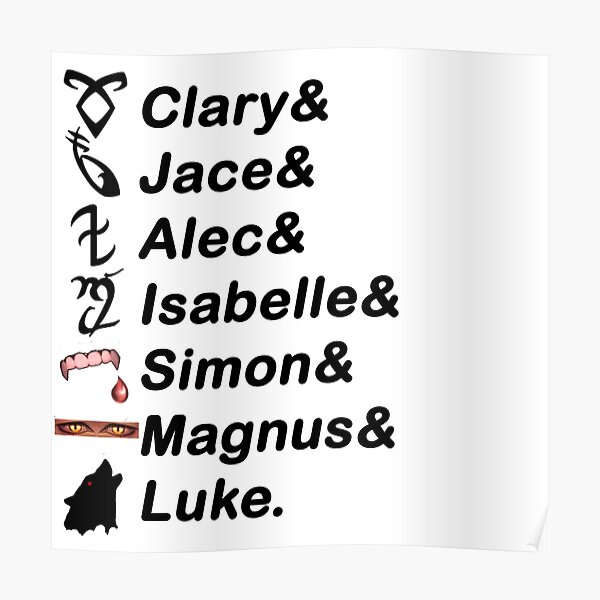 "Shadowhunter Names" Poster by GiantSquid1 | Redbubble