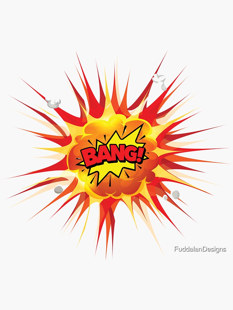 "Onomatopoeia is Such Fun BANG EXPLOSION Design" Sticker for Sale by ...