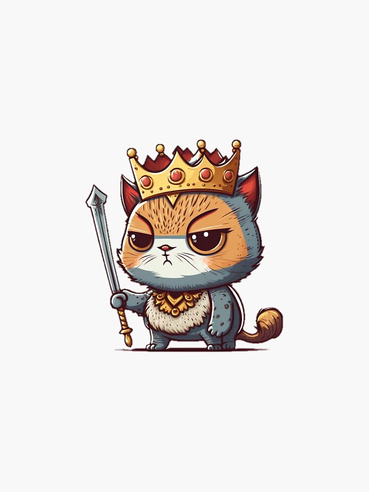"The cat king" Sticker for Sale by ftarek | Redbubble