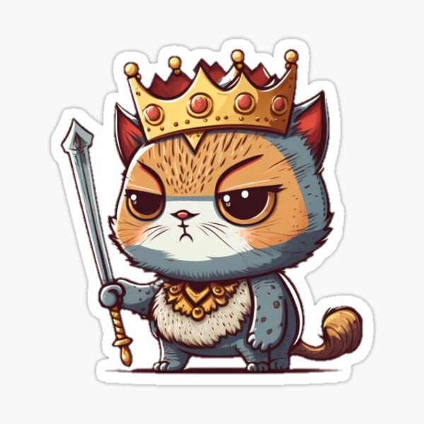 "The cat king" Sticker for Sale by ftarek | Redbubble