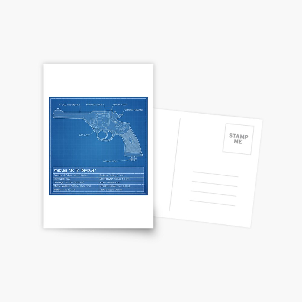 "Webley Mk IV Revolver Blueprint" Sticker for Sale by nothinguntried ...