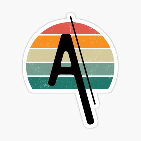 "A Alphabet Letter Monogram Retro Modern Design" Sticker for Sale by ...
