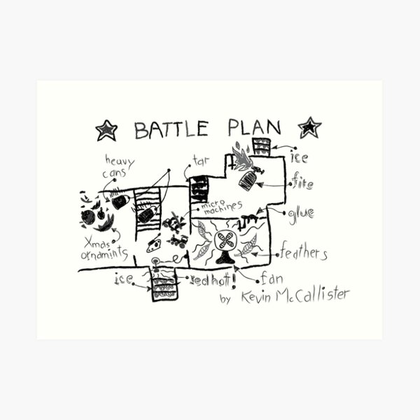 "Kevin's battle plan - Home Alone inspired graphic" Art Print for Sale ...