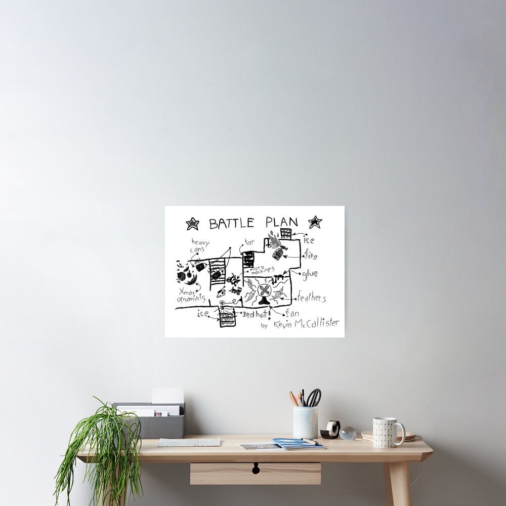 "Kevin's battle plan - Home Alone inspired graphic" Art Print for Sale ...