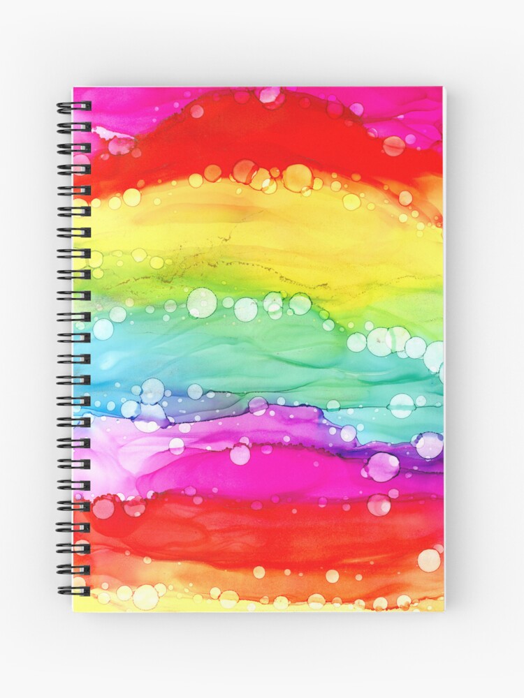 "Rainbows and Bubbles" Spiral Notebook for Sale by StellaBelleArts ...