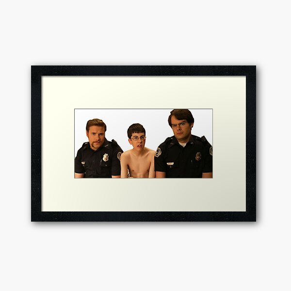 "Superbad - Police and McLovin" Framed Art Print for Sale by ghjura ...