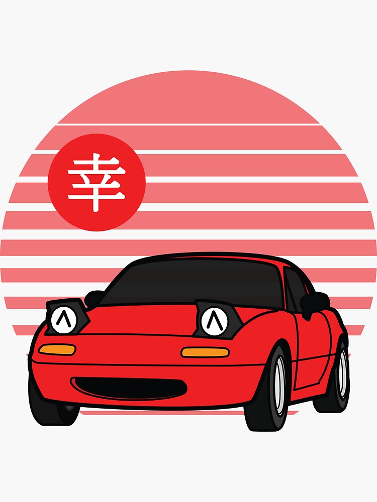 "Kawaii JDM Miata MX5 NA Red" Sticker for Sale by SakuraBsmDesign ...