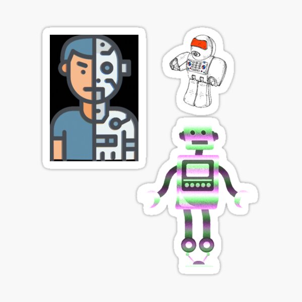 " ROBOT STICKER PACK" Sticker for Sale by starfishstuff | Redbubble
