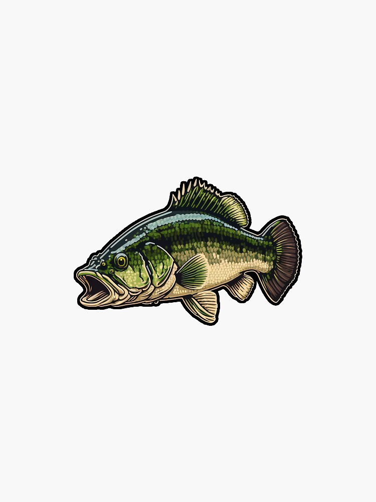 "Largemouth Bass " Sticker for Sale by saltyjohn-co | Redbubble