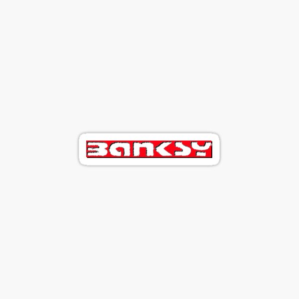 "Banksy Logo Red / Black" Sticker for Sale by delidigital | Redbubble