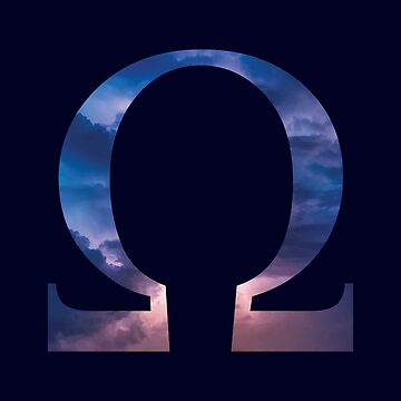 "Beginning and end Omega sign symbol with religious and spiritual ...