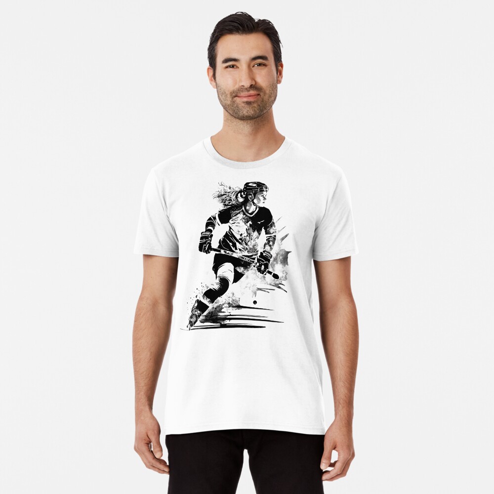 "Ringette player black and white illustration 1" Sticker for Sale by ...