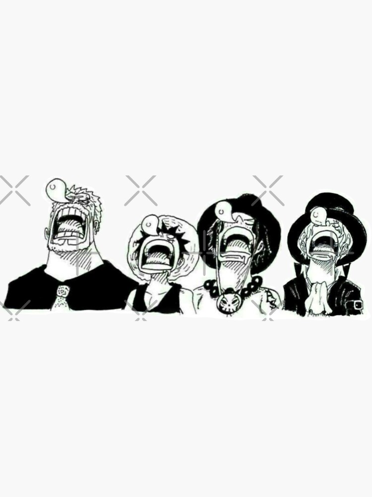 "sleepy white beard, luffy, ace, sabo" Sticker by baboucorse | Redbubble