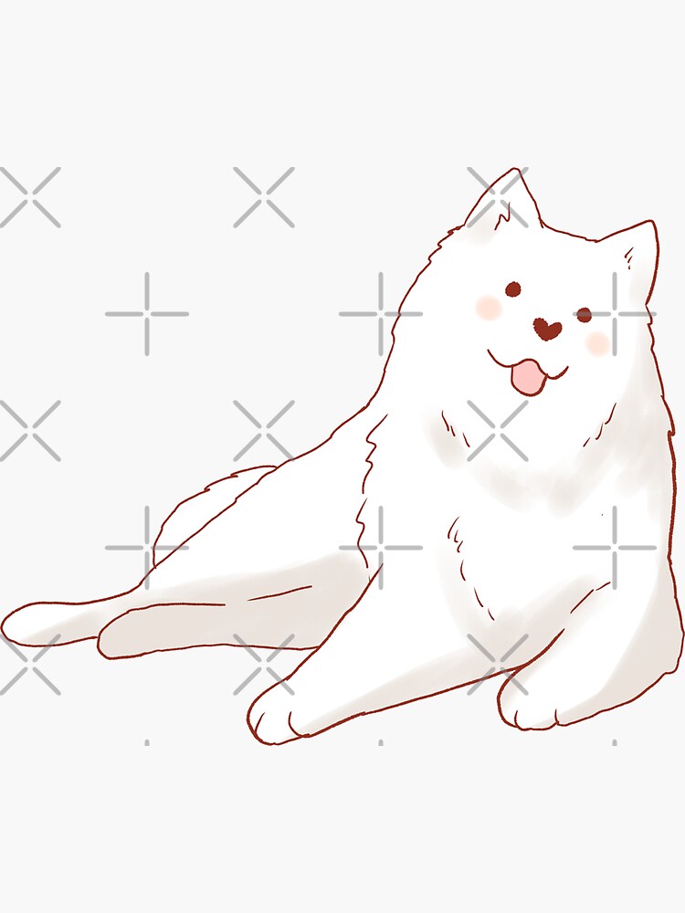 "Samoyed dog drawing " Sticker for Sale by Mayarart | Redbubble