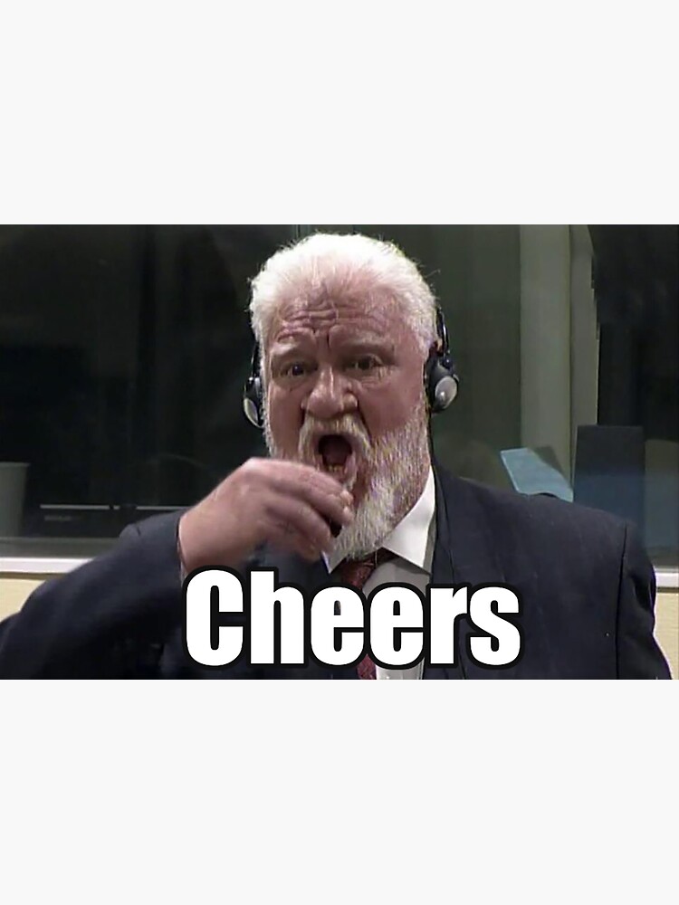 "Slobodan Praljak Cheers Meme" Sticker by Mortirreke | Redbubble