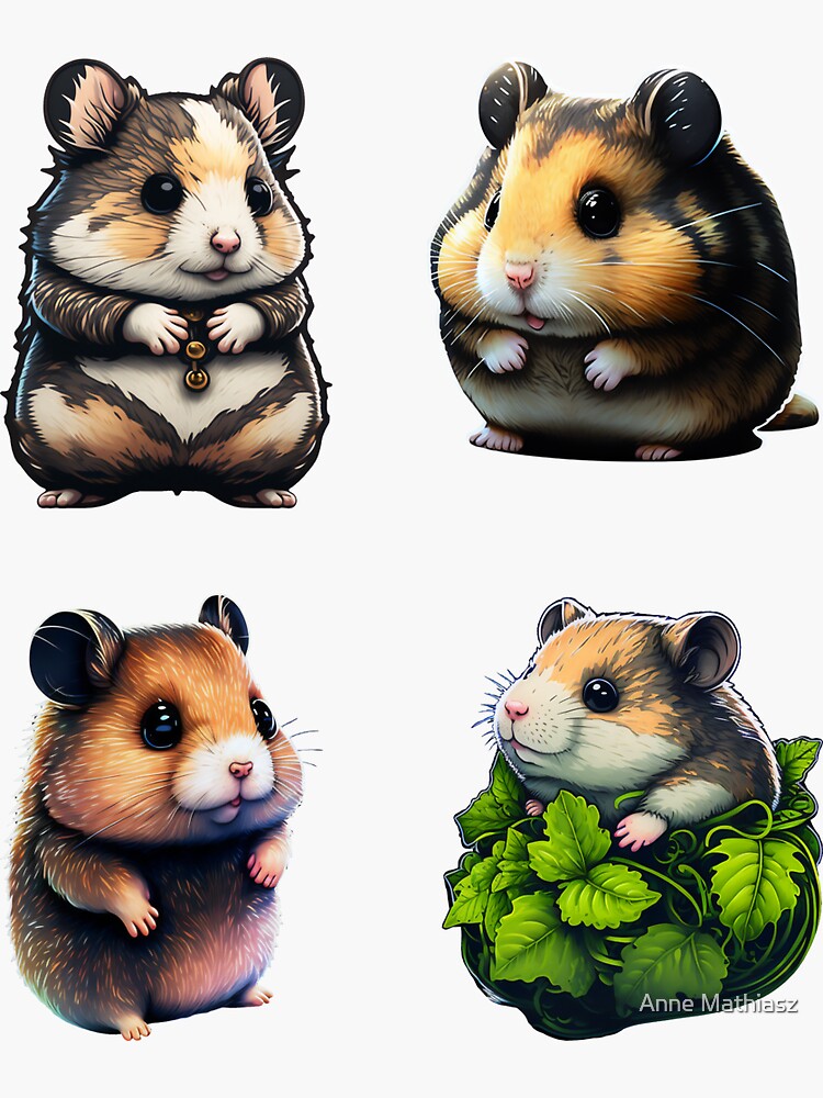 "Cute hamster, pet, sticker set" Sticker for Sale by boom-art | Redbubble