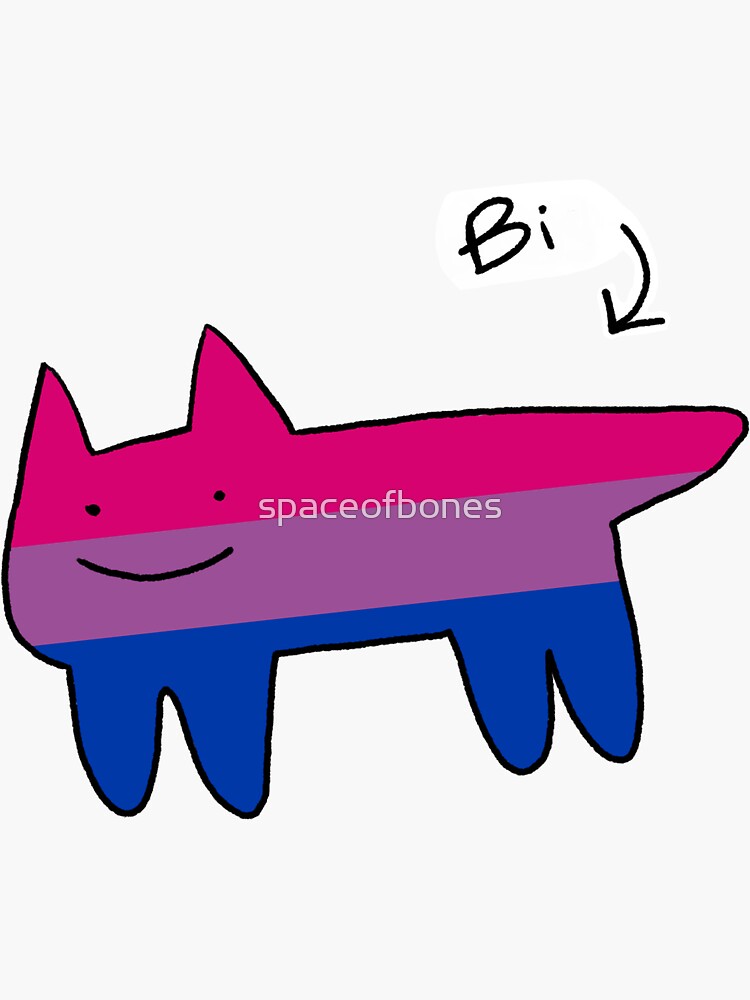 "Bi Cat" Sticker for Sale by spaceofbones | Redbubble