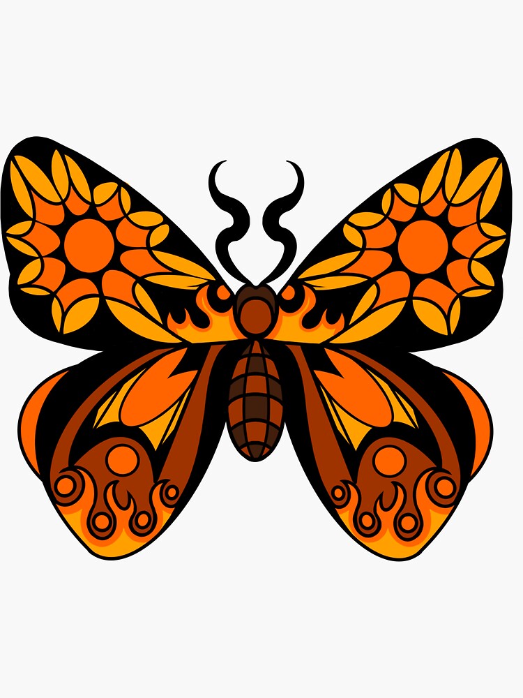 "Fire and Sun Moth (Color version 2) " Sticker for Sale by meowssytarot ...