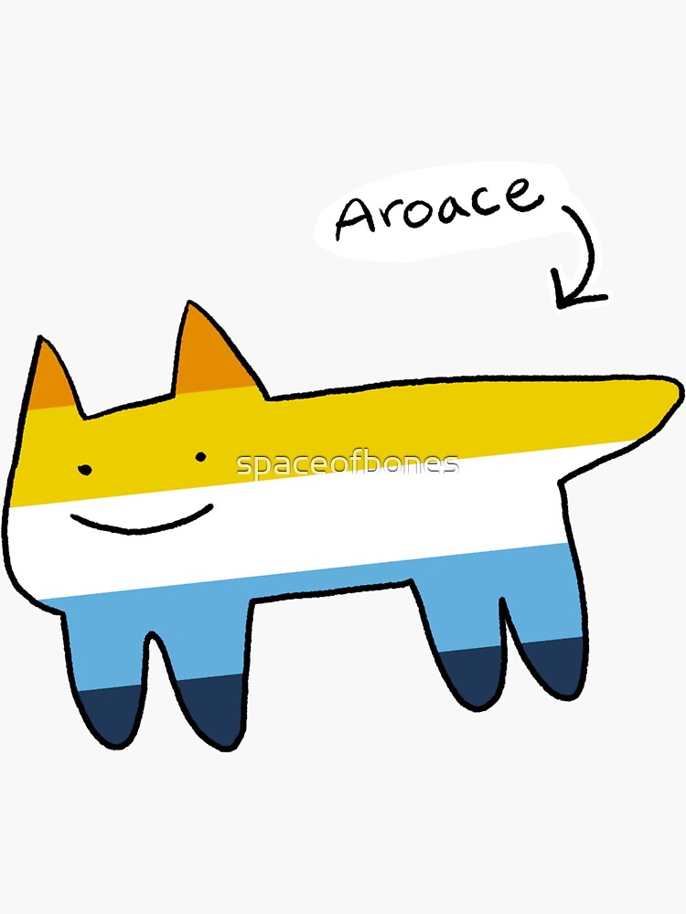 "Aroace Cat" Sticker for Sale by spaceofbones | Redbubble