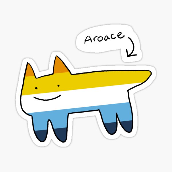 "Aroace Cat" Sticker for Sale by spaceofbones | Redbubble