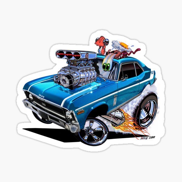 "Vince Crain SUPER NOVA 1970 blue DEUCE SS" Sticker for Sale by ...