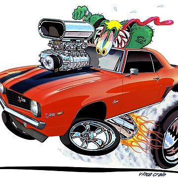 "Vince Crain Z RATED 1969 orange black" Sticker for Sale by vincecrain ...