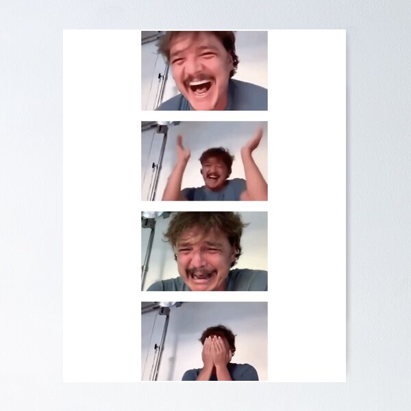 "Pedro Pascal Laughing Crying Meme" Poster for Sale by ninacollages ...