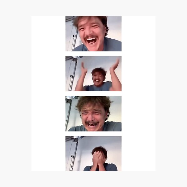 "Pedro Pascal Laughing Crying Meme" Photographic Print for Sale by ...