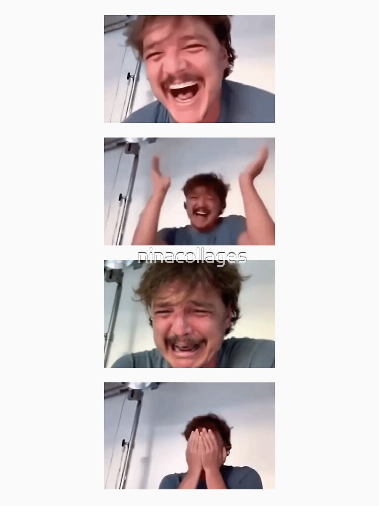 "Pedro Pascal Laughing Crying Meme" Essential T-Shirt for Sale by ...