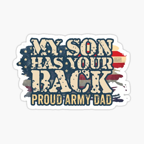 "Vintage Patriotic American USA Flag Proud Army Dad" Sticker by ...