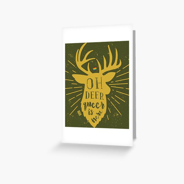 "Oh Deer Queer Here Gay Pride LGBT Reindeer Christmas" Greeting Card by ...