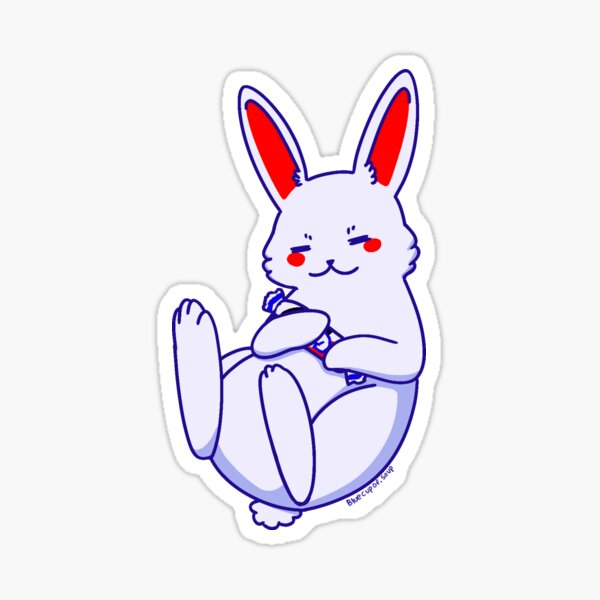 "White rabbit " Sticker for Sale by Bluecupof-soup | Redbubble