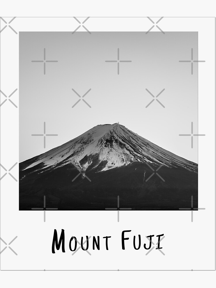 "Mount Fuji Black and White" Sticker for Sale by Alarasboy | Redbubble
