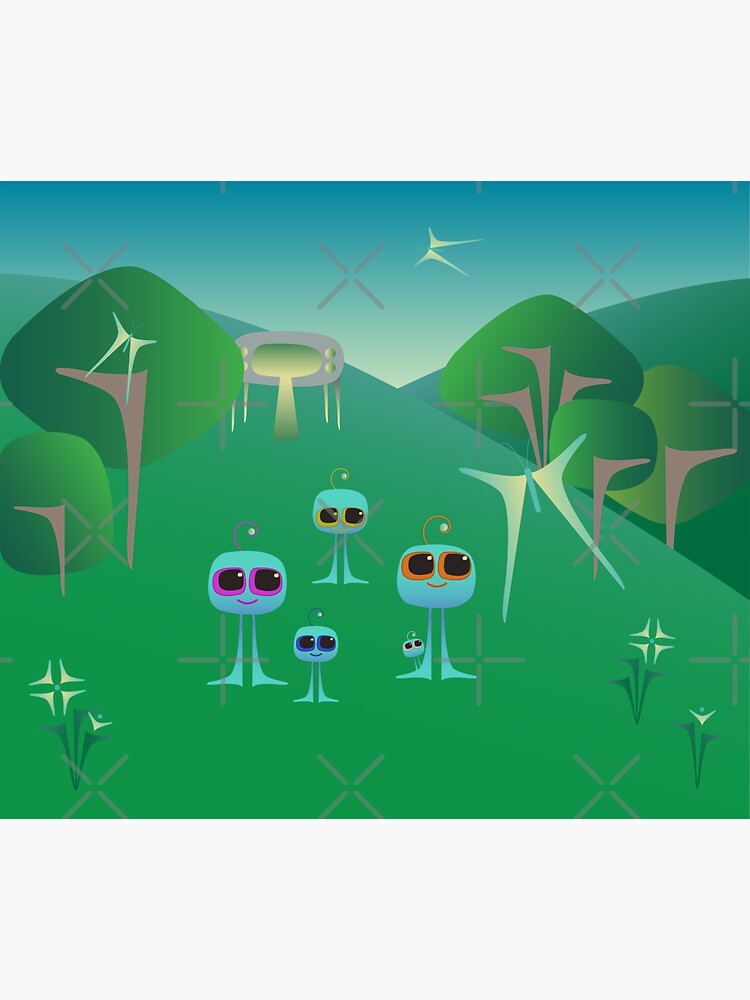 "Alien Family Day Trip" Sticker for Sale by 7SistersGraphX | Redbubble
