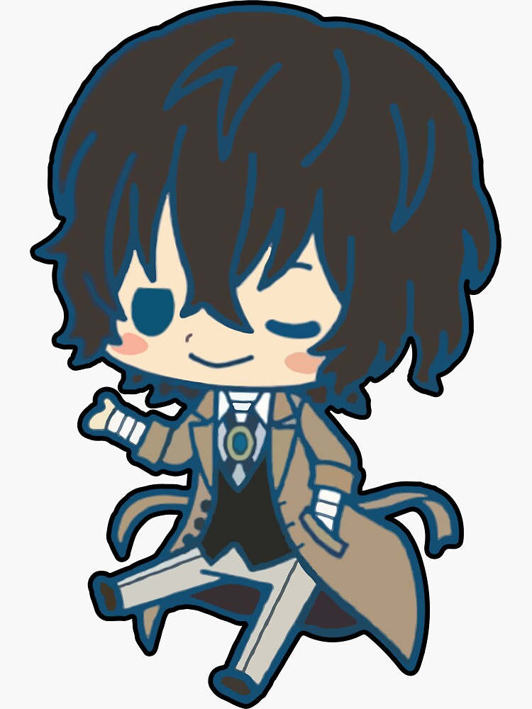 "Chibi Dazai Osamu Bungo stray dogs" Sticker for Sale by TrashCanFanDom ...