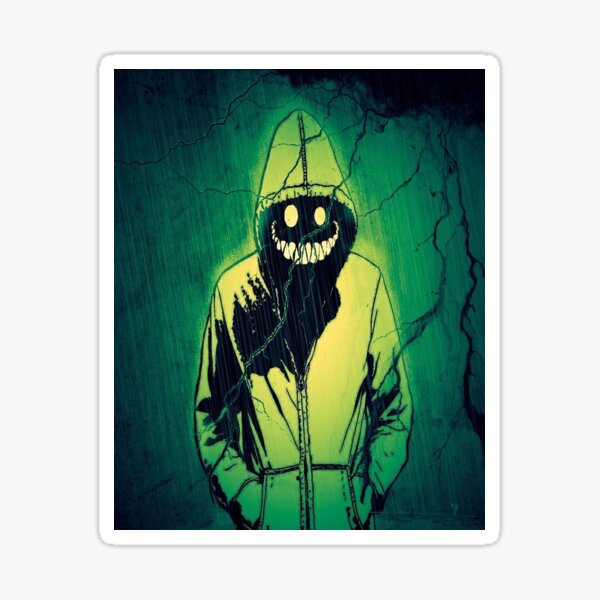 "Scary Cartoon Smile Evil" Sticker by leen12 | Redbubble