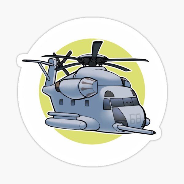 Army CH-53 Super Stallion Helicopter Cartoon Sticker Marine Corps Air ...