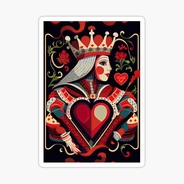 "Queen of Hearts" Sticker for Sale by aalorro | Redbubble