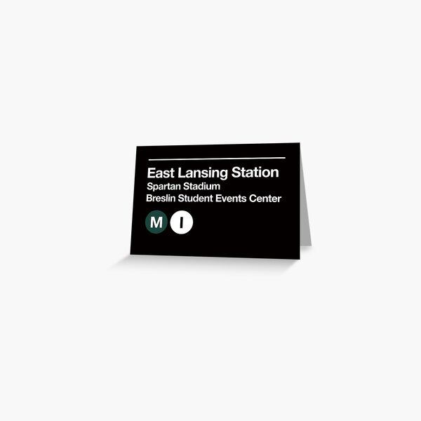 "Michigan St. Sports Venue Subway Sign" Greeting Card for Sale by ...