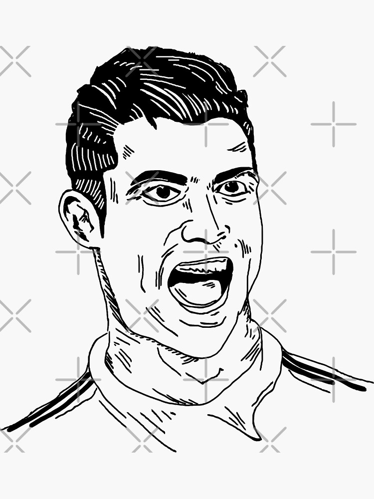 "CR7 drawing" Sticker by pvdesign | Redbubble