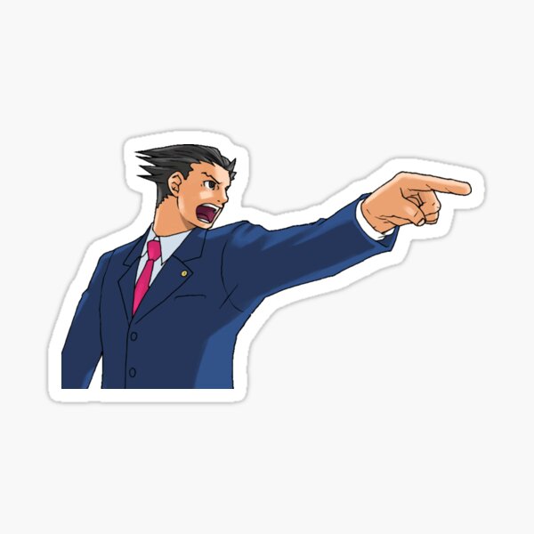 "Phoenix Wright Objection Pose HD" Sticker for Sale by vivianby | Redbubble