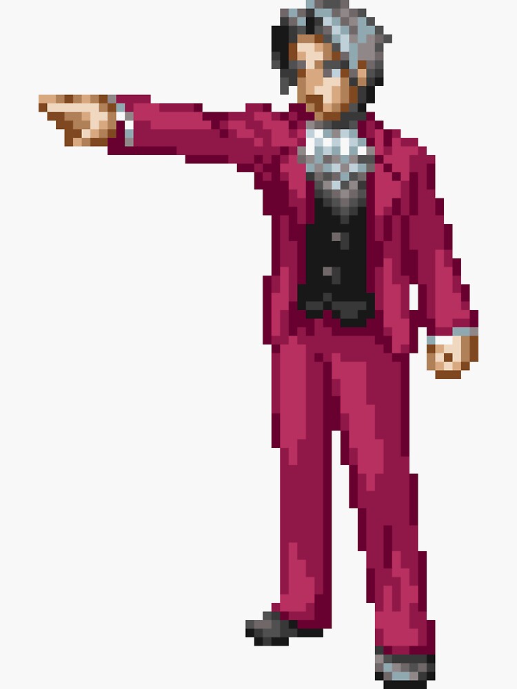 "Ace Attorney Investigations Edgeworth Sprite" Sticker for Sale by ...