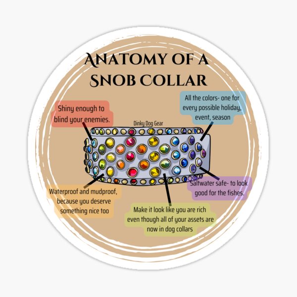 "Anatomy of a Snob Collar" Sticker for Sale by overdosed-art | Redbubble