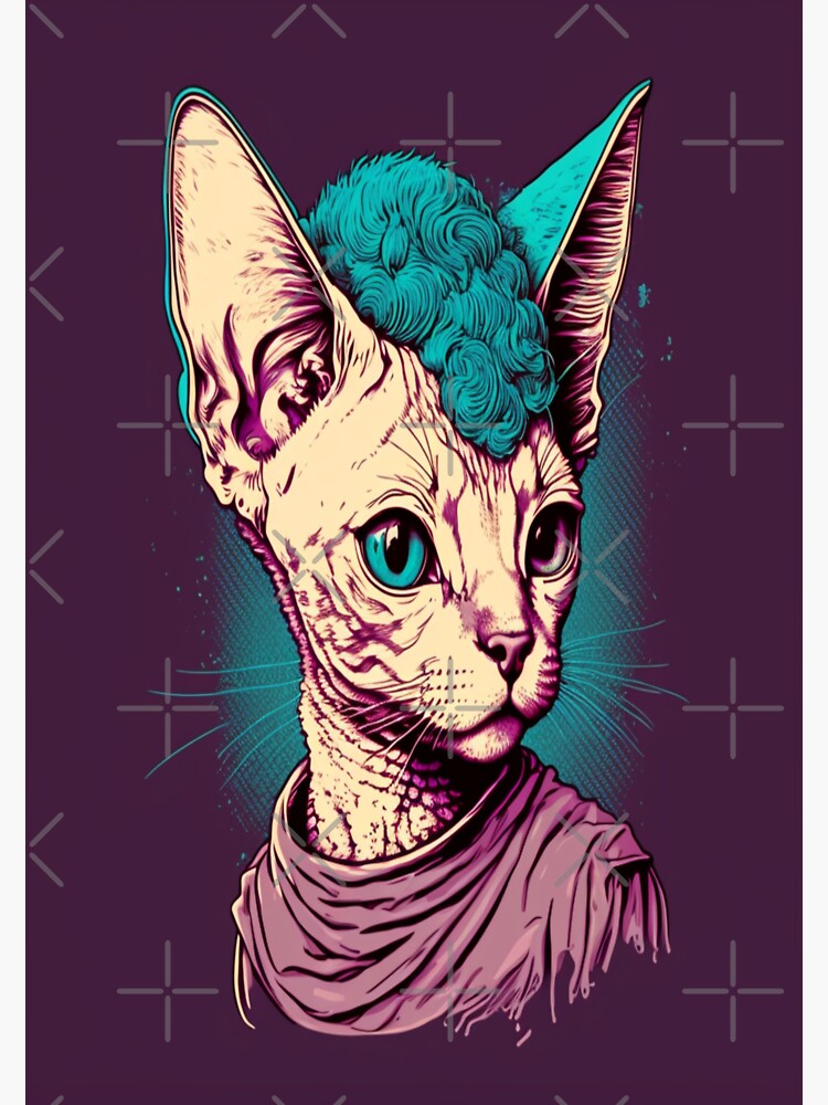 "The Fluffy Hair Devon Rex Cat - Famous Posters From The 80s" Sticker ...