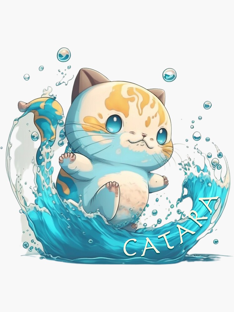 "Punny Cat Presents: Catara The Water Bender 001" Sticker for Sale by ...